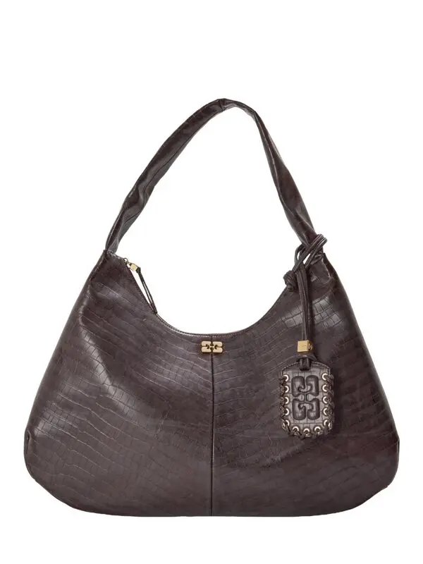 GANNI Leather Hobo Bag - No
