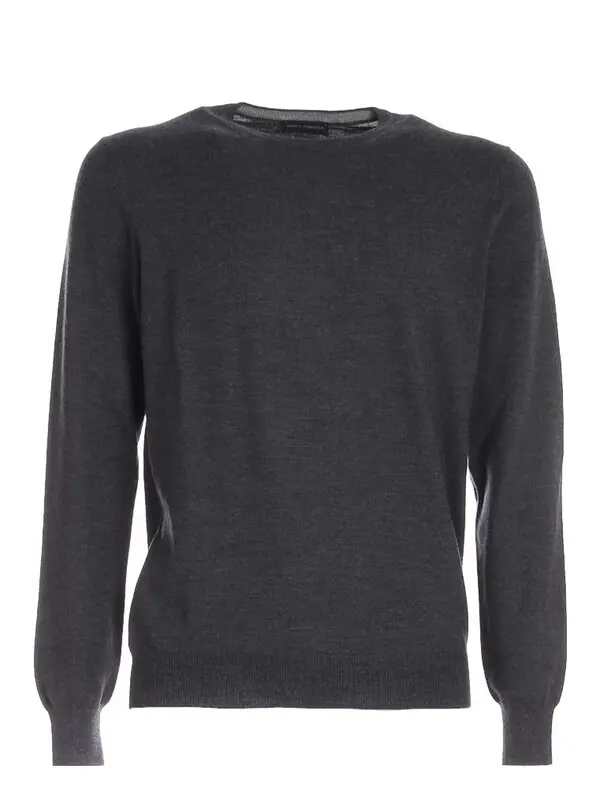 GRAN SASSO Crew-neck Wool Sweater - Black