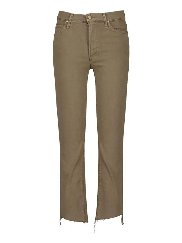 MOTHER High-waist Rascal Ankle Step Fray Jeans - Brown