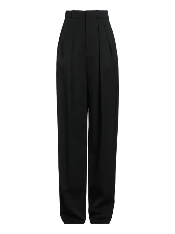 Saint Laurent Loose Wool Trousers - Black