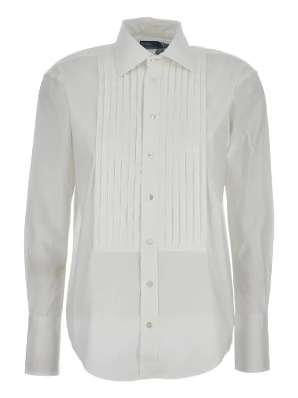 Polo Ralph Lauren Long-sleeved Curved Hem Shirt - White