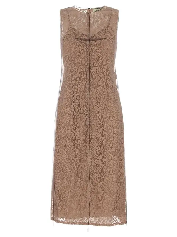 Fendi Biscuit Lace Dress - Brown