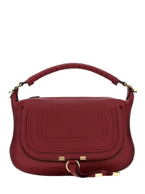 Chloé Tiziano Leather Small Marcie Shoulder Bag - Red