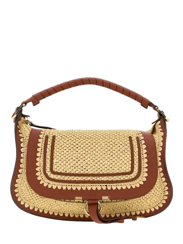 Chloé Raffia Small Marcie Shoulder Bag - Brown