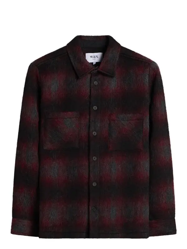 WAX LONDON Whiting Wool Blend Elm Check Overshirt - Red/black