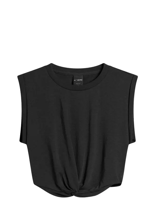 Nike Skims Perfect Cotton Crop Twist Tank Top - Obsidian