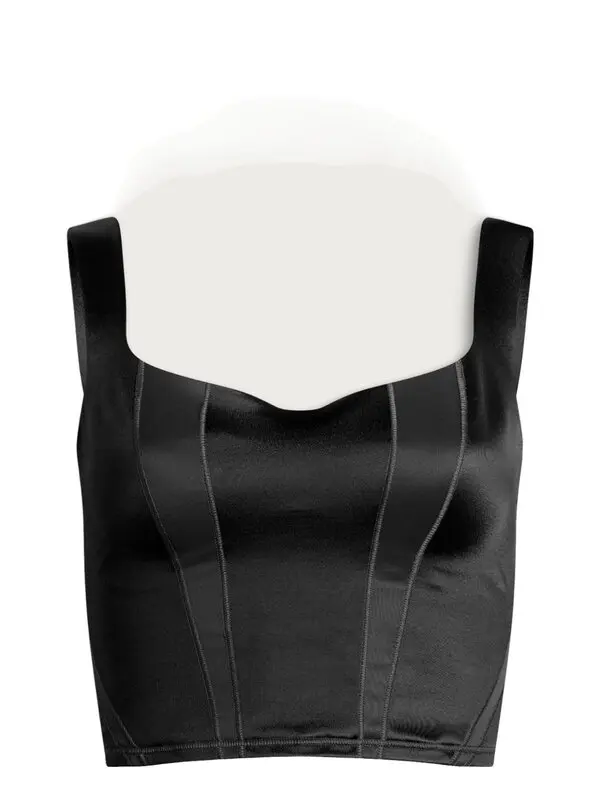 Nike Skims Shine Texture Crop Tank Top - Obsidian