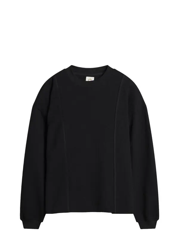 GANDER Raw Edge Crewneck Sweatshirt - Black