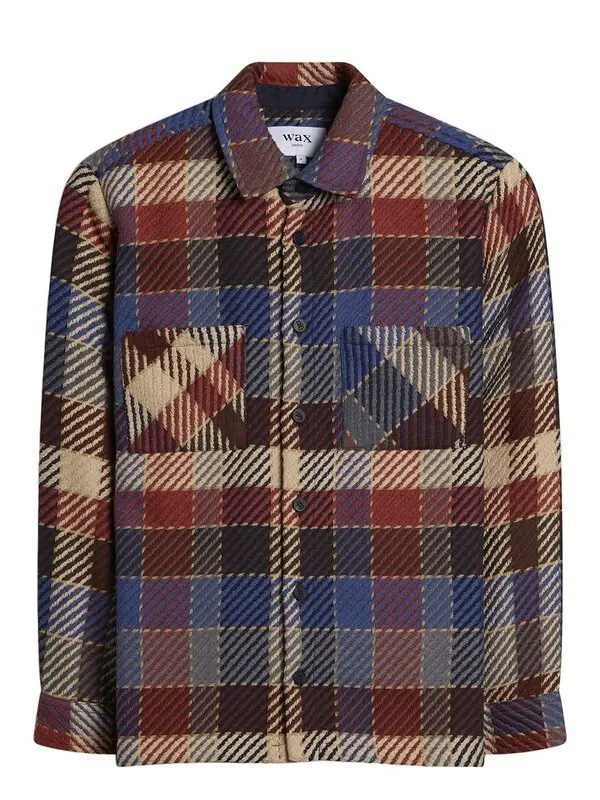 WAX LONDON Whiting Pike Check Overshirt - Rust/multi