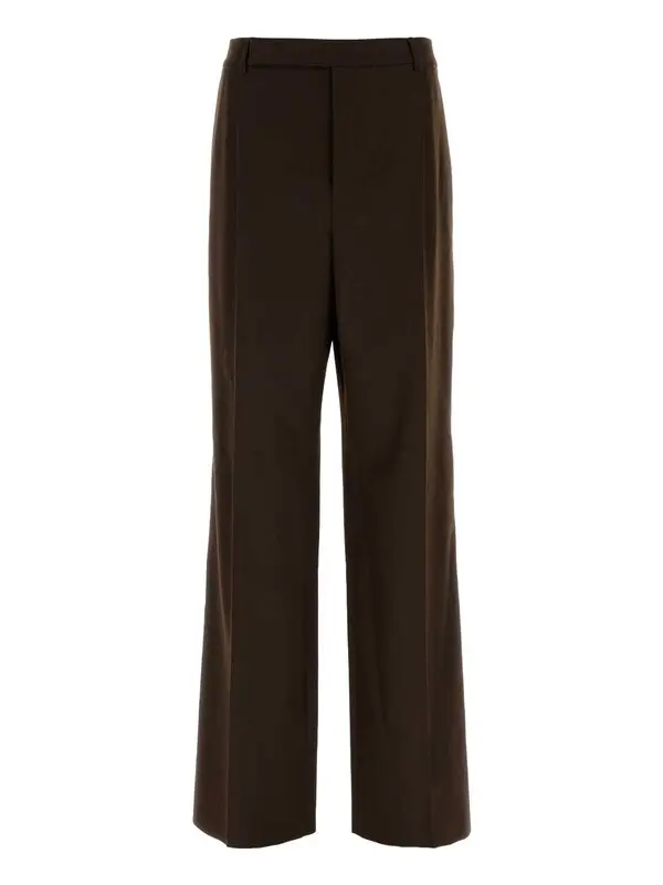 Saint Laurent Chocolate Flannel Wide-leg Pant - Multicolor