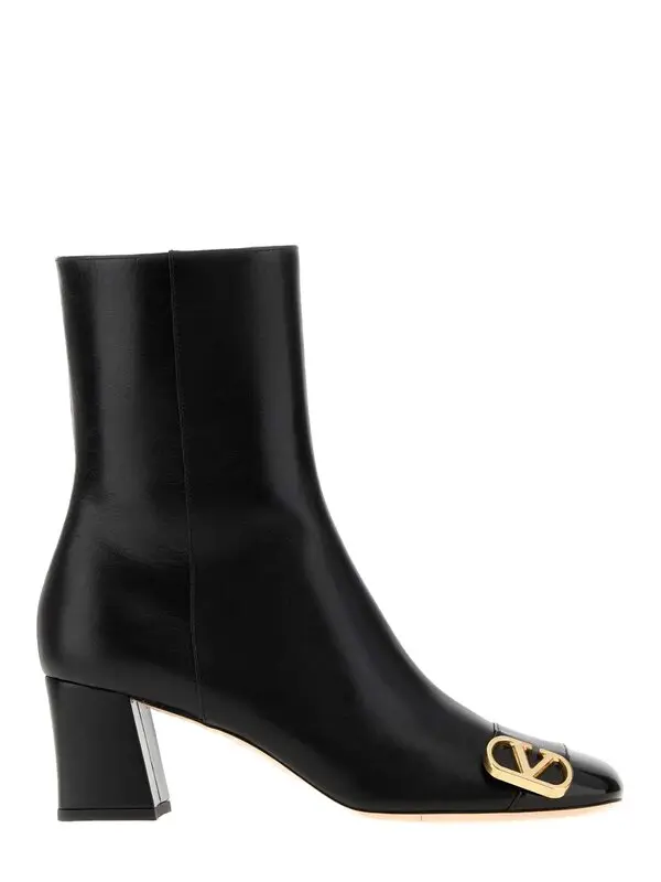 Valentino Garavani Leather Ankle Boots - Black