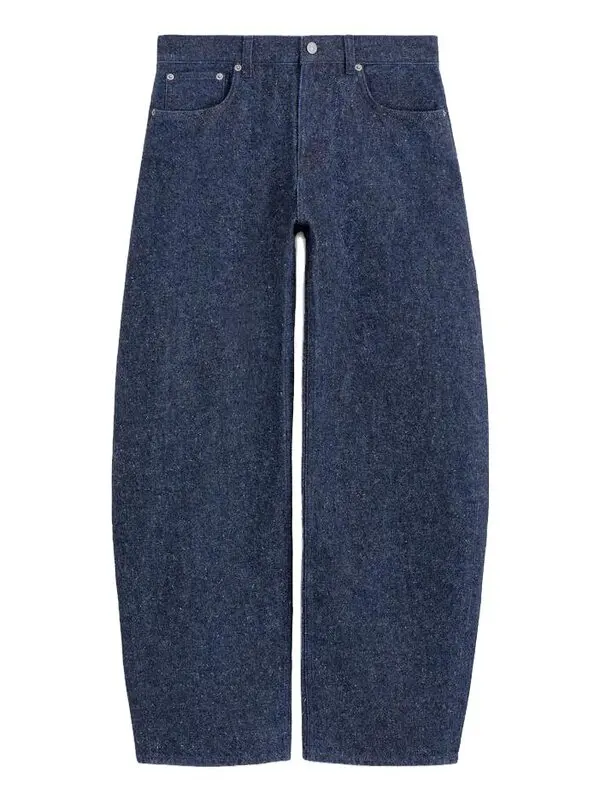 Cos Inlet Bouclé Curved-leg Jeans - Blue