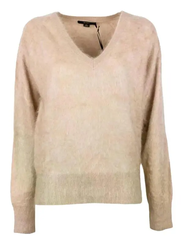 Seventy V-neck Brushed-knit Sweater - Neutrals
