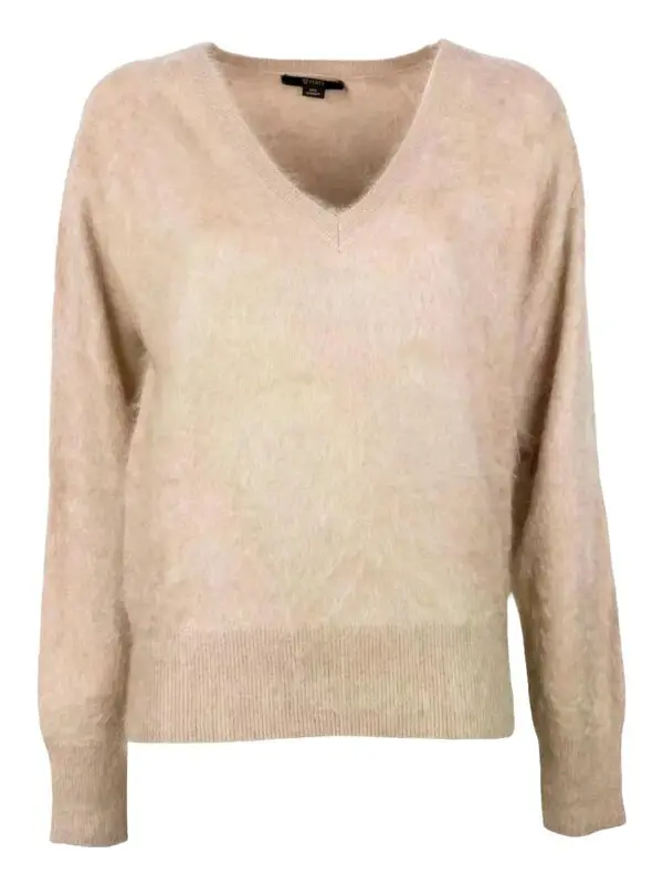 Seventy V-neck Brushed-knit Sweater - Neutrals