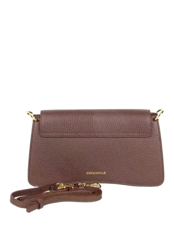 COCCINELLE Mini C-me Logo-plaque Grained Leather Shoulder Bag - Brown