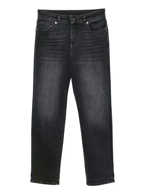 Liu Jo Washed Logo-plaque Jeans - Black