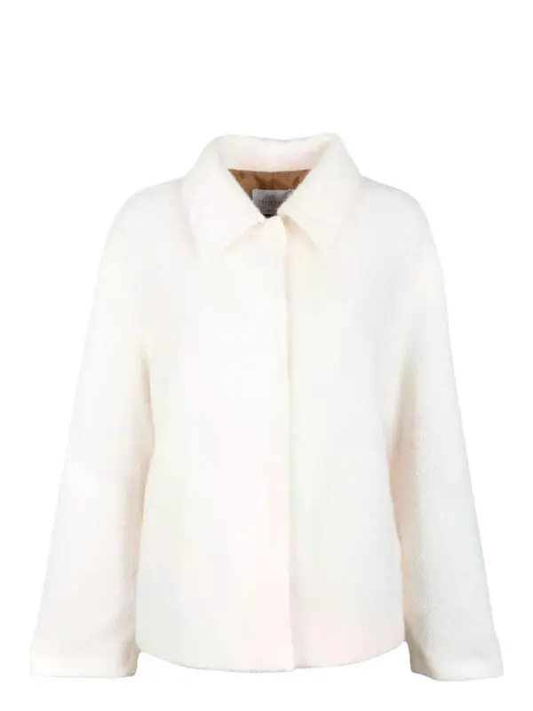 VICARIO CINQUE Bouclé-textured Collar Coat - Neutrals
