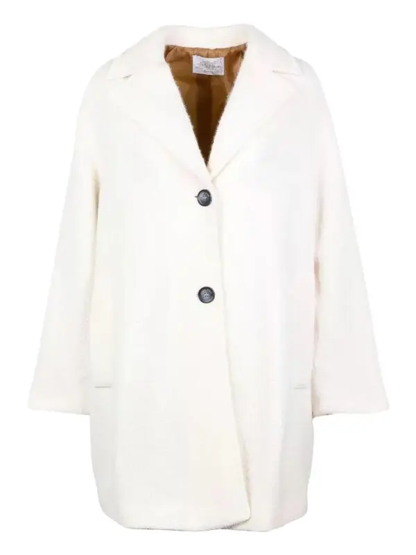 VICARIO CINQUE Textured Single-breasted Coat - Neutrals
