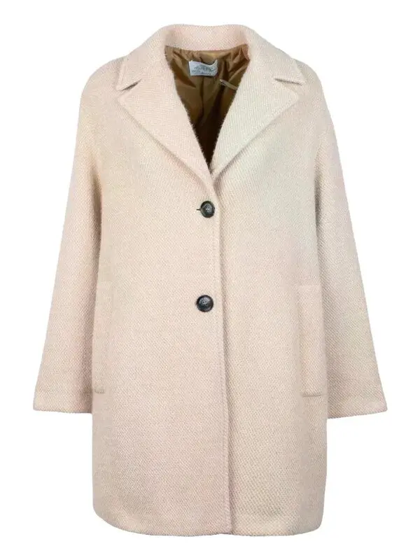 VICARIO CINQUE Notched-lapel Button-up Coat - Neutrals