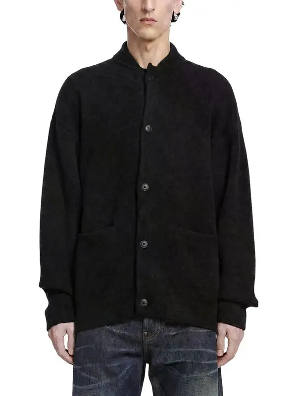 Giorgio Armani Button-fastening High-neck Cardigan - Black