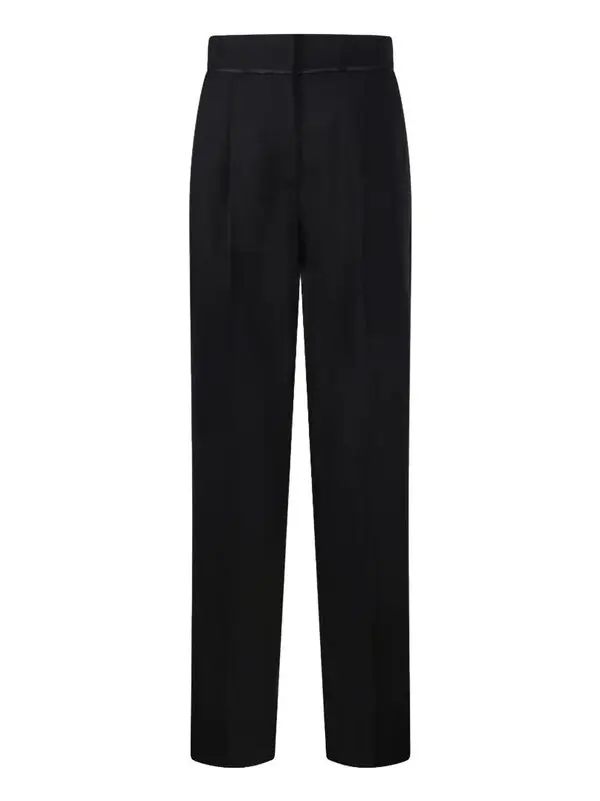 FORTE_FORTE Pleated Straight-leg Trousers - Black