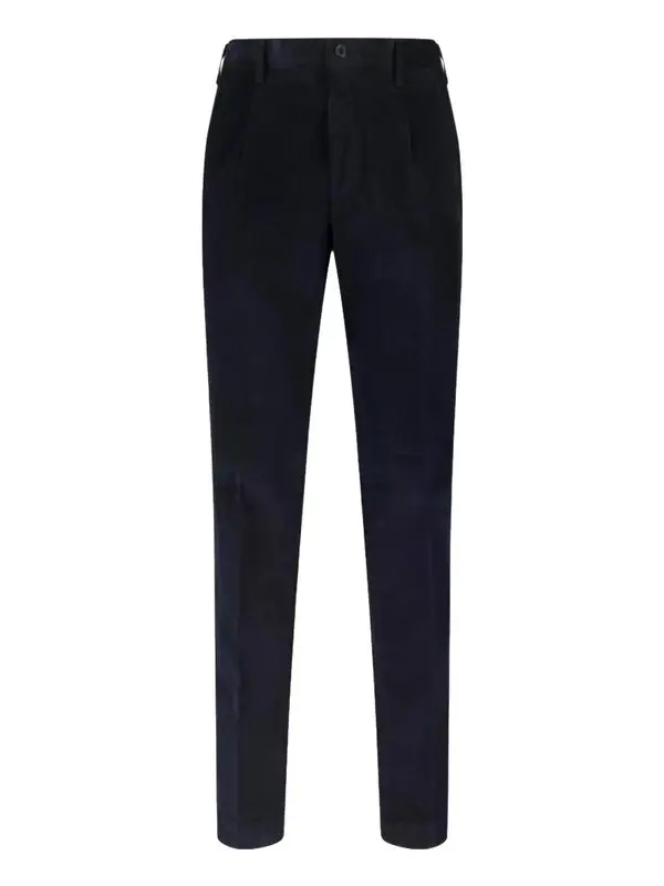 Incotex Corduroy-textured Pleated Trousers - Blue