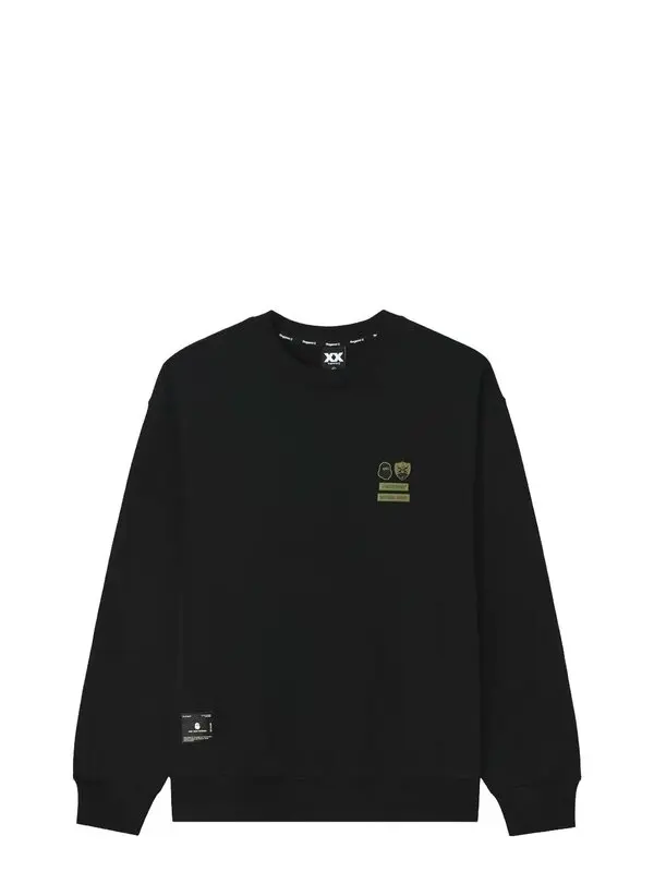 FINGERCROXX Patch-detail Crew-neck Sweater - Black