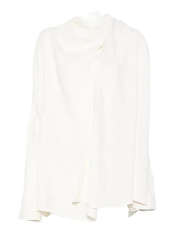 TOTEME Draped Cady Blouse - Neutrals