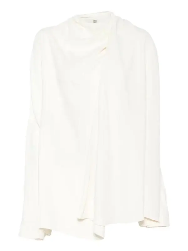 TOTEME Draped Cady Blouse - Neutrals
