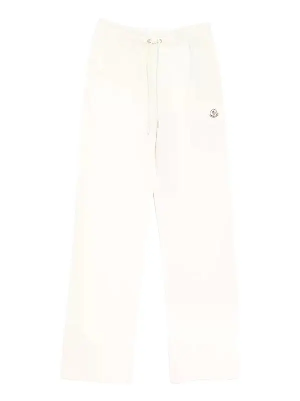Moncler Logo-patched Straight-leg Trousers - Neutrals