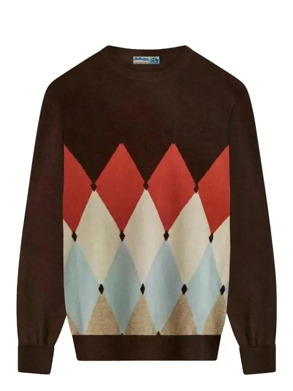 BALLANTYNE Argyle-intarsia Cashmere Sweater - Brown