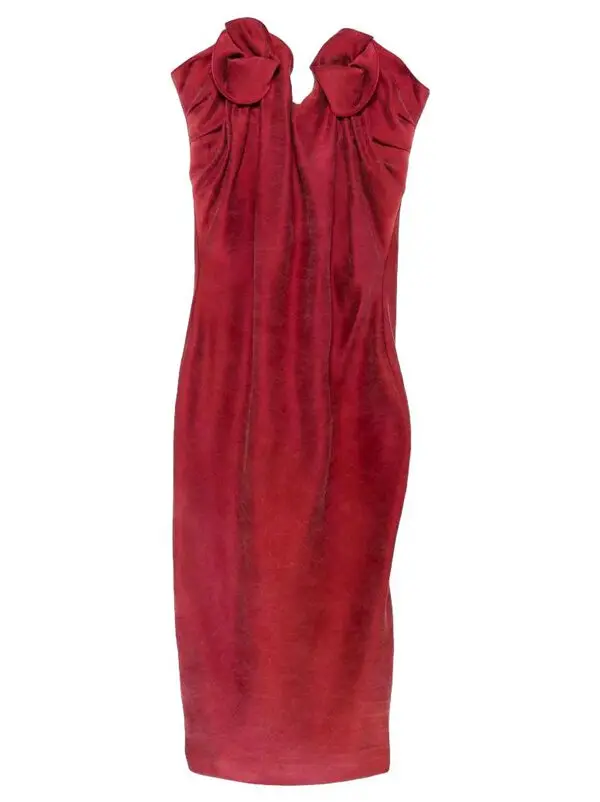 Magda Butrym Flower-detail Strapless Midi Dress - Red