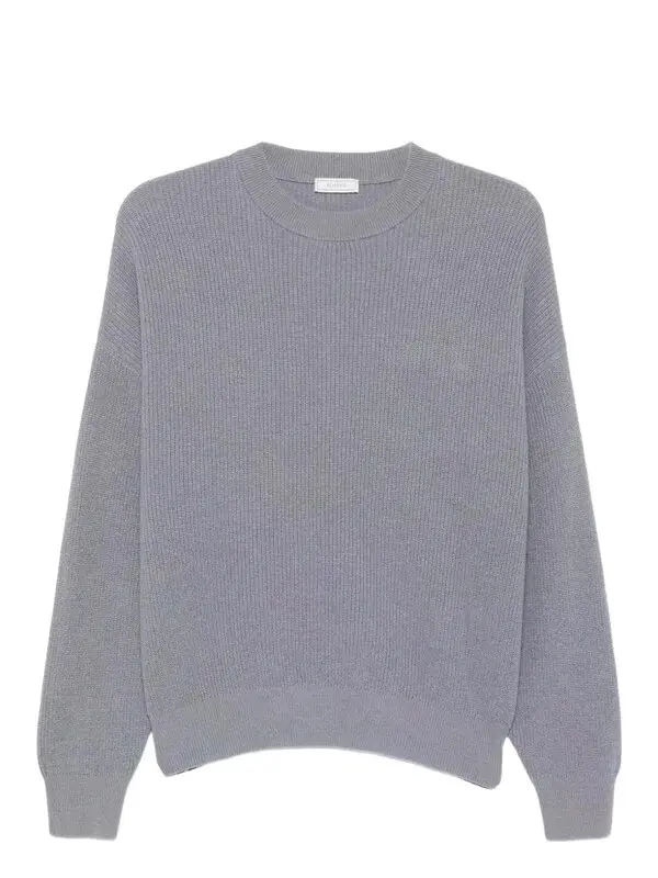 Peserico Ribbed-knit Monili-embellished Sweater - Blue