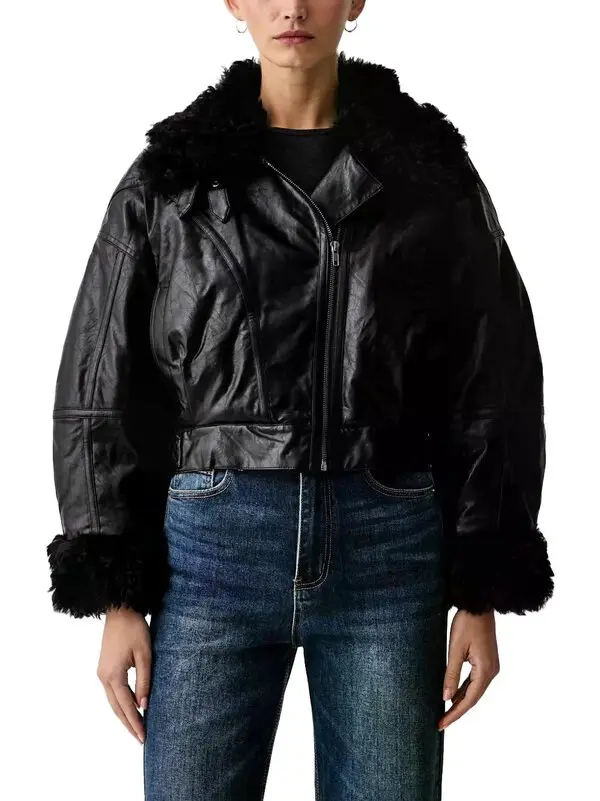 ELEH Cropped Zip-up Jacket - Black