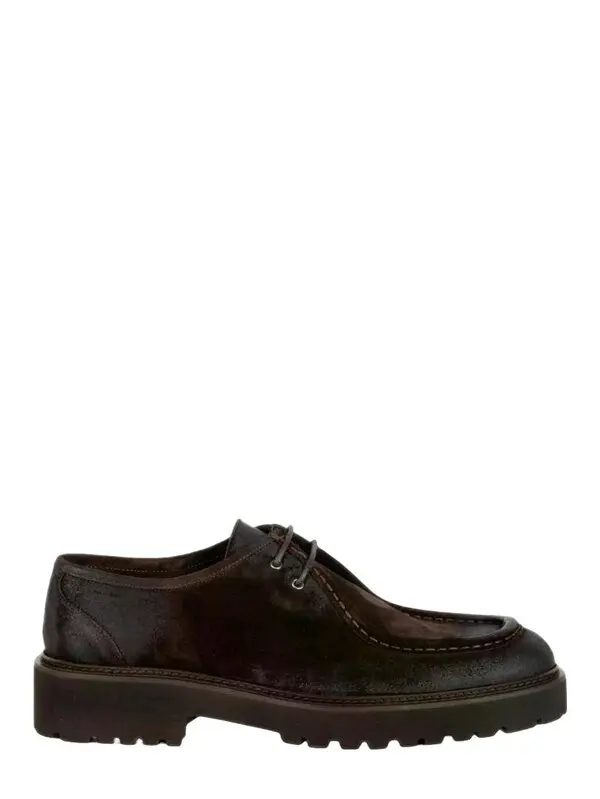FRANCO FEDELE Lace-up Suede Derby Shoes - Brown