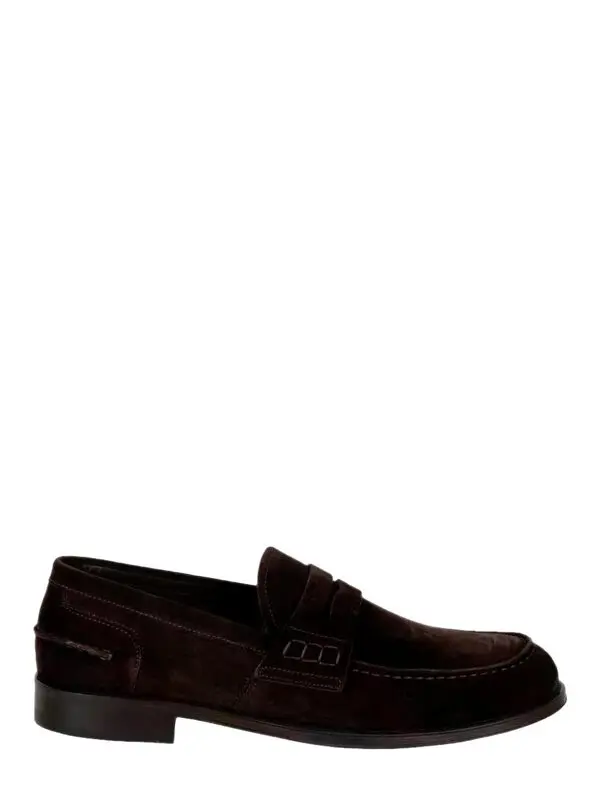 FRANCO FEDELE Suede Penny Loafers - Brown