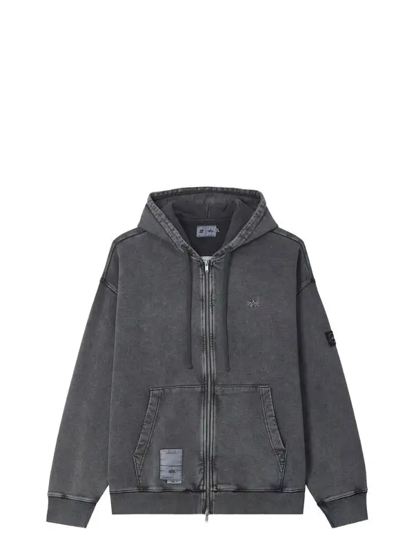 Izzue Faded Zip-up Hoodie - Grey
