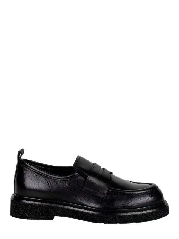 GUGLIELMO ROTTA Leather Penny Loafers - Black