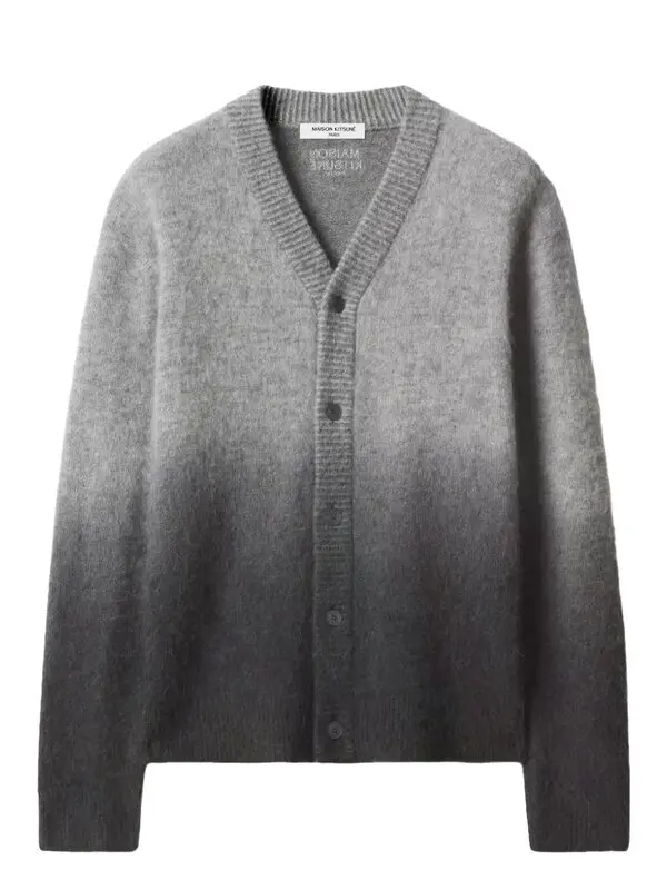 Maison Kitsuné Ombré-effect V-neck Cardigan - Grey