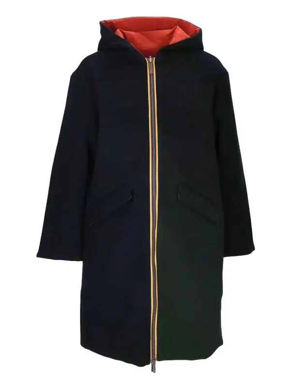 K-WAY Shala Hooded Reversible Coat - Blue
