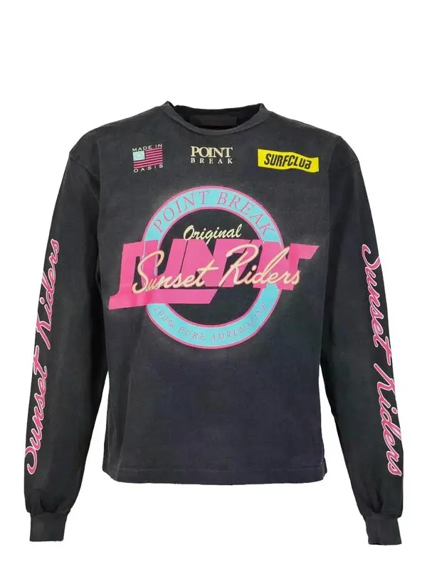 JUN/NAKAYAMA Graphic-print Long-sleeve T-shirt - Black