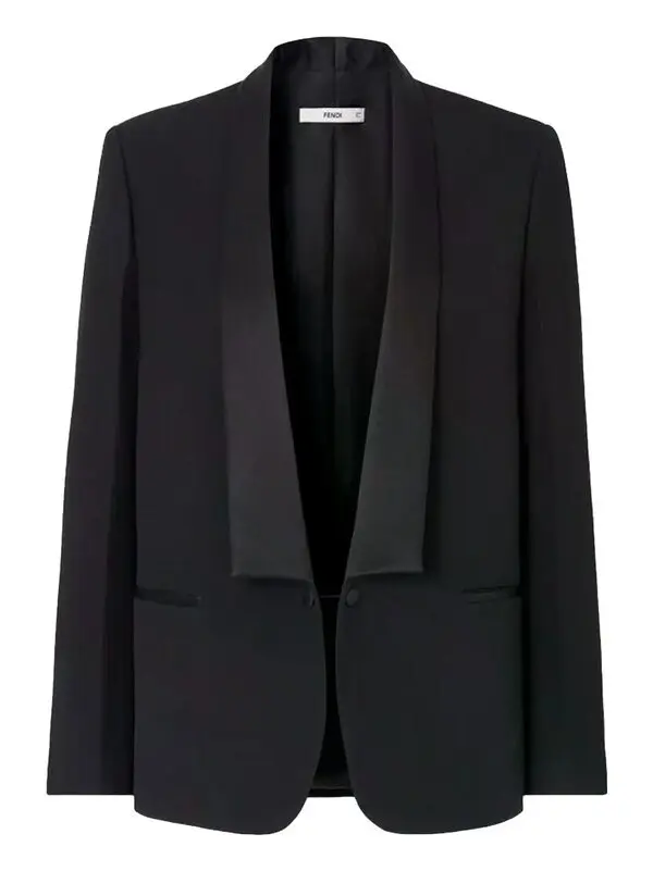 Fendi Shawl-lapel Wool Blazer - Black