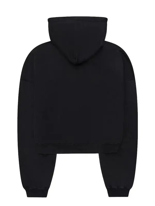 LỰU ĐẠN Washed Zip-up Hoodie - Black