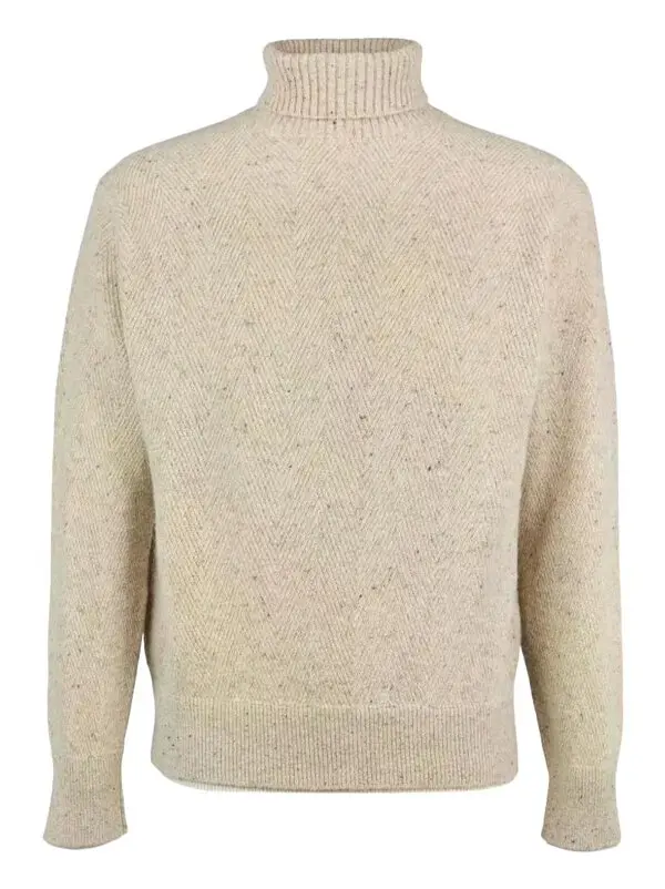 TOD'S Herringbone Turtleneck - Neutrals