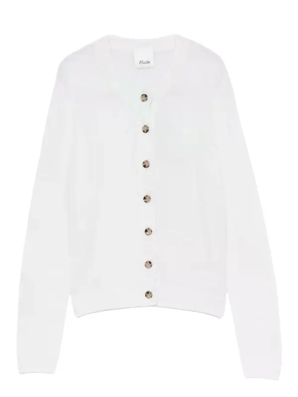 ALLUDE Fine-knit Button-up Cardigan - Neutrals