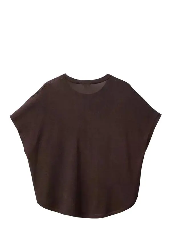BENETTON Round-neck Cap-sleeved T-shirt - Brown