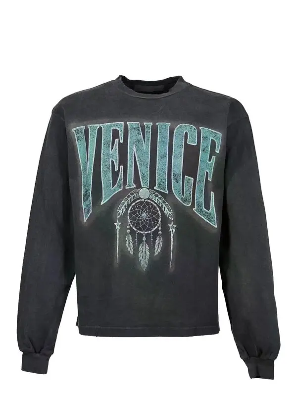 JUN/NAKAYAMA Graphic-print Long-sleeve T-shirt - Black