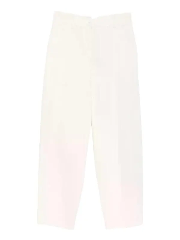VIA MASINI 80 Straight-leg Trousers - Neutrals