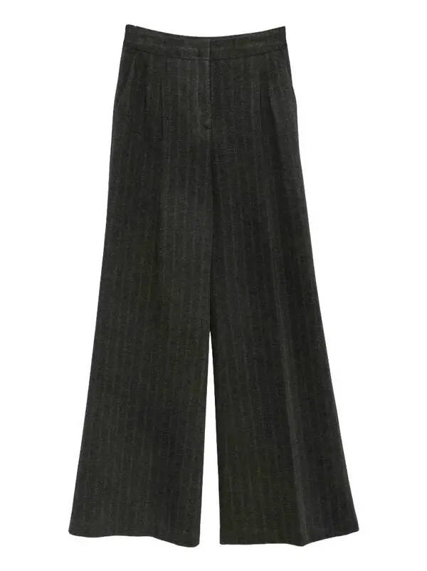 VIA MASINI 80 Pinstripe Wide-leg Trousers - Grey
