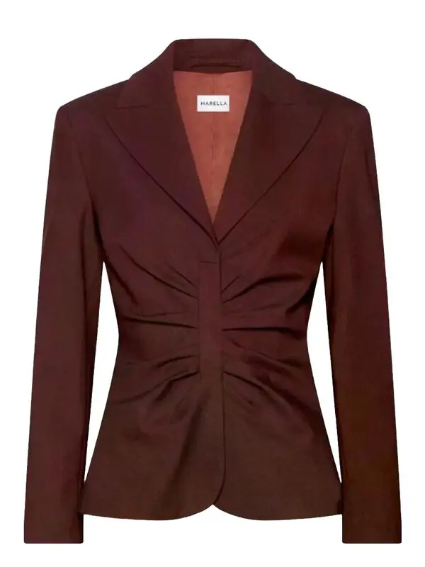Marella Ruched Single-breasted Blazer - Red